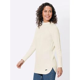 Strickpullover Casual Looks "Pullover", Damen, Gr. 36, beige (ecru), 50% Baumwolle, 50% Polyacryl, unifarben, Langarm, Pullover