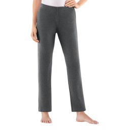 Homewearpants Plantier, Damen, Gr. 36/38, Normalgrößen, grau (anthrazit, meliert), 50% Baumwolle, 50% Polyester, unifarben, Hosen