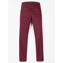 Schlupfhose Casual Looks, Damen, Gr. 235, Extrakurzgrößen, rot (bordeaux), 65% Baumwolle, 33% Polyester, 2% Elasthan, unifarben, lang, Hosen