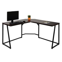 Eck-Schreibtisch MCW-K66, Computertisch Arbeitstisch, MVG-zertifiziert 76x140x140cm, MDF Metall ~ dunkelbraun