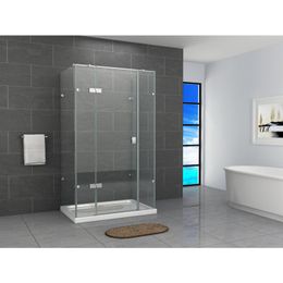 Fa-Bausysteme Glasdusche Isar links Klarglas 100 x 80 cm mit Wanne