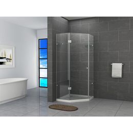 Fa-Bausysteme Glasdusche Lippe links Gestreift 100 x 100 cm ohne Wanne
