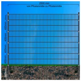 Fa-Bausysteme Doppelstabzaun Moosgr&uuml;n 8-6-8 mit 1830 mm 22,5 m