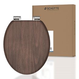 Sch&uuml;tte Sch&uuml;tte MDF WC-Sitz DARK WOOD , Toilettendeckel mit Absenkautomatik Motiv