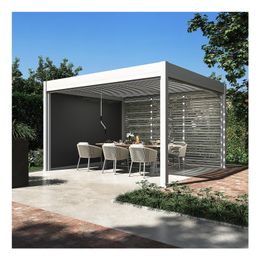 Bellavista Sichtschutzelement f&uuml;r Pergola Pavillon mit Lamellen Dach Oasis wei&szlig;