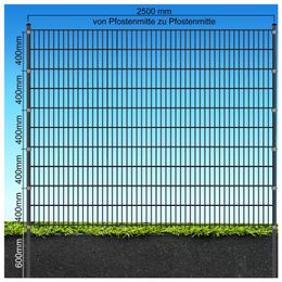Fa-Bausysteme Doppelstabzaun Anthrazit 8-6-8 Pl&auml;ttchen 2030 mm 20 m