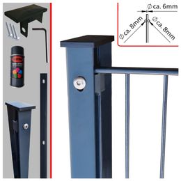 Fa-Bausysteme Doppelstabzaun Anthrazit 8-6-8 Leiste 2030 mm 7,5 m