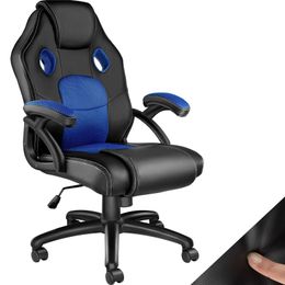 TecTake&reg; B&uuml;rostuhl, ergonomische Form, Kunstlederbezug mit Mesh-Gewebe, stufenlos h&ouml;henverstellbar