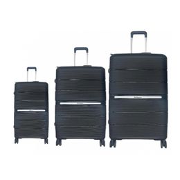 3-teiliges Hartschalenkofferset mit 4 Doppelr&auml;dern, 360&deg; Rollensystem