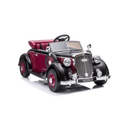 ES-Toys Kinder Elektroauto Oldtimer Audi Horch 930V, EVA-Reifen, Mp3, lizenziert rot