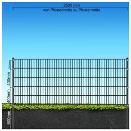 Fa-Bausysteme Doppelstabzaun Anthrazit 8-6-8 Pl&auml;ttchen 1030 mm 30 m