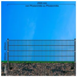 Fa-Bausysteme Doppelstabzaun Anthrazit 6-5-6 Leiste 830 mm 45 m
