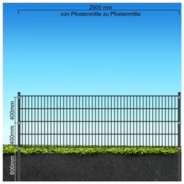 Fa-Bausysteme Doppelstabzaun Anthrazit 8-6-8 Pl&auml;ttchen 830 mm 40 m