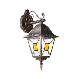 Brilliant Janel Au&szlig;enwandleuchten - 1 St&uuml;ck Au&szlig;enlampe H&auml;ngend Schwarz Gold, IP44, E27 Fassung (Leuchtmittel nicht inkl.), Dimmbar, Wetterfest f&uuml;r Garten, Terrasse & Eingang
