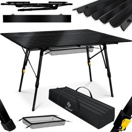 Kesser&reg; Campingtisch faltbar Klapptisch mit Aluminiumrahmen Aufrollbare Tischplatte Falttisch klappbar h&ouml;henverstellbar inkl. Tragetasche mit Trageband & Netztasche