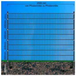 Fa-Bausysteme Doppelstabzaun Anthrazit 8-6-8 Leiste 1830 mm 50 m