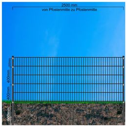 Fa-Bausysteme Doppelstabzaun Anthrazit 8-6-8 Leiste 1030 mm 47,5 m