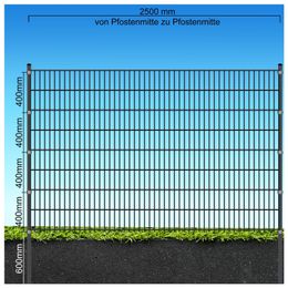Fa-Bausysteme Doppelstabzaun Anthrazit 8-6-8 Pl&auml;ttchen 1630 mm 27,5 m