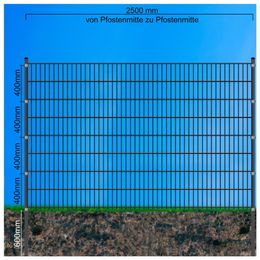 Fa-Bausysteme Doppelstabzaun Anthrazit 6-5-6 Leiste 1630 mm 27,5 m