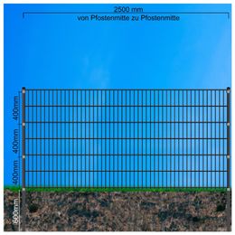 Fa-Bausysteme Doppelstabzaun Anthrazit 6-5-6 Leiste 1230 mm 27,5 m