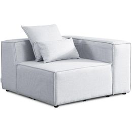 Modulares Sofa verona Farbe: Hellgrau, Ausführung: Ecksofa Rechts Sofa Couch Modularsofa Eckmodul - Home Deluxe