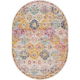 Teppich SURYA "SICILY", bunt, B:200cm H:11mm L:275cm, Baumwolle, Teppiche, Vintage Orientteppich, Kurzflor Boho Wohnzimmerteppich, Läufer