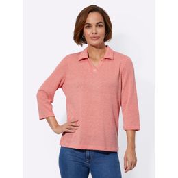 WITT Damen Poloshirt in melierter Boucl&eacute;-Qualit&auml;t, flamingo-meliert, Gr&ouml;&szlig;e 38