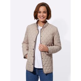 WITT Damen Steppjacke mit Kontrastpaspelierung, sesam, Gr&ouml;&szlig;e 38