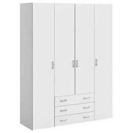 Kleiderschrank Inosign "Space Drehtürenschrank, Aufbewahrung Kasten Schrank Stauraum", weiß, B:154cm H:200,4cm T:49,5cm, Spanplatte, Schränke, Kinderkleiderschrank, Breite 78, 115,8 oder 154 cm, mit je 3 Schubkästen, innen Einlegeböden