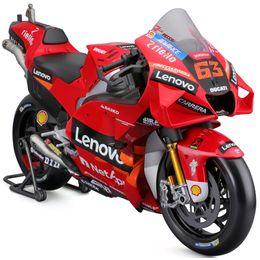 Sammlerauto Maisto "Moto GP Ducati Lenovo ´22, 63 Francesco Bagnaia", rot, Modellfahrzeuge, Kinder, Kunststoff