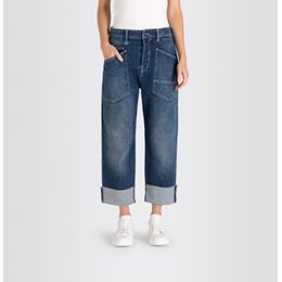 Boyfriend-Jeans MAC "BAGGY", Damen, Gr. 40, N-Gr, blau (mid blau commercial authe), Denim/Jeans, Obermaterial: 99% Baumwolle, 1% Elasthan, casual, Jeans