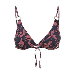 Bustier-Bikini-Top BOSS "CECIL TRIANGLE BRA", Damen, Gr. M, N-Gr, bunt (open miscellaneous 960), Microfaser, Polyamid, Elasthan, gemustert, casual, Bikini-Oberteile, mit Bindeband im Rücken