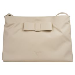 Umhängetasche Samantha Look, Damen, Gr. B/H/T: 34cm x 23cm x 8cm onesize, beige, Leder, clean, Taschen, echt Leder, Made in Italy