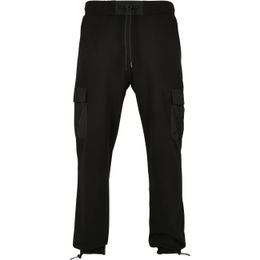 Jogginghose Urban Classics "Urban Classics Herren Commuter Sweatpants", Herren, Gr. L, US-Größen, schwarz, 65% Baumwolle, 35% Polyester, unifarben, normal, Hosen