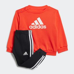 Trainingsanzug adidas Sportswear "I BOS LOGO JOG", Kinder, Gr. 104, rot (bright rot, weiß), Obermaterial: 70% Baumwolle, 30% Polyester, clean, sportlich, Sportanzüge