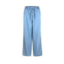 LIEBLINGSSTÜCK Stoffhose LIEBLINGSSTÜCK "LS-050", Damen, Gr. 46, N-Gr, blau (true blau), Web, Obermaterial: 55% Baumwolle, 45% Lyocell, unifarben, modisch, gerade, Hosen, elastischer Bund mit Taillenzug, Eingrifftaschen