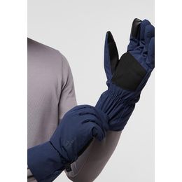 Fleecehandschuhe Jack Wolfskin "HIGHLOFT GLOVE", Damen, Gr. S, blau (night, blau), Hauptmaterial: 92% Polyester, 8% Elastane; Kontrast: 50% Polyamide, 50% Polyurethane; Futter: 100% Polyester, Handschuhe