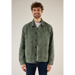 Cargojacke Street One MEN, Herren, Gr. 3XL, gr&uuml;n (deep olive gr&uuml;n), Web, Obermaterial: 100% Baumwolle; Futter: 100% Baumwolle, gemustert, normal h&uuml;ftbedeckend, V-Ausschnitt, gerader Abschluss, Jacken, mit allover Print