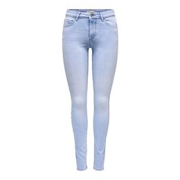 Skinny-fit-Jeans Only "ONLBLUSH MID SKINNY DNM TAI006 NOOS", Damen, Gr. L (40), Länge 30, blau (light blau denim), Denim/Jeans, Obermaterial: 92% Baumwolle, 6% Elastomultiester, 2% Elasthan, unifarben, modisch, skinny fit, Jeans