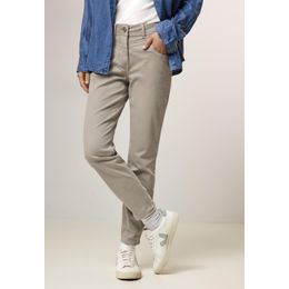 Stretch-Hose Cecil "Vicky Performa", Damen, Gr. 27, Länge 28, beige (cozy greige), Obermaterial: 56% Baumwolle, 26% Lyocell, 13% Elastomultiester, 5% Elasthan, unifarben, casual, slim fit knöchellang, Hosen, im Five-Pocket Style