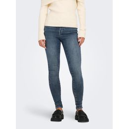 Skinny-fit-Jeans Only "ONLPOWER MID PUSH UP SK DNM TAI886", Damen, Gr. L (40), Länge 30, blau (special blau grau denim), Denim/Jeans, Obermaterial: 92% Baumwolle, 6% Polyester, 2% Elasthan, unifarben, modisch, skinny fit, Jeans