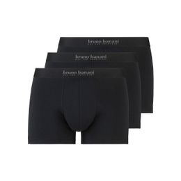 Boxershorts Bruno Banani "Short 3Pack Energy Cotton", Herren, Gr. S, schwarz, Obermaterial: 93% Baumwolle, 7% Elasthan, kontrastfarbene Details, körpernah, Unterhosen, mit Schriftzug am Bund