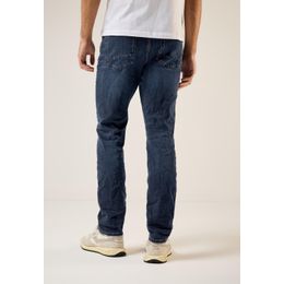 Slim-fit-Jeans Street One MEN, Herren, Gr. 31, Länge 32, blau (dunkelblau coated), Jeans, 98% Baumwolle, 2% Elasthan, unifarben, casual, lang, Jeans, in dunkelblauer Waschung