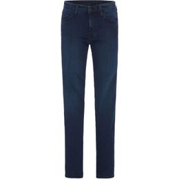 Straight-Jeans Mustang "Rebecca", Damen, Gr. 29, Länge 30, blau (old stone used), Obermaterial: 65% Baumwolle, 31% Polyester, 4% Elasthan, casual, Jeans