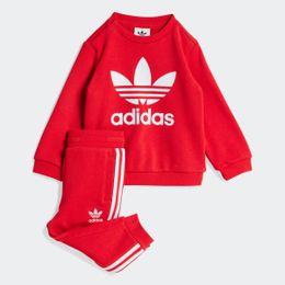 Trainingsanzug adidas originals "CREW SET", Kinder, Gr. 74, rot (better scarlet), Obermaterial: 70% Baumwolle, 30% Polyester, sportlich, Sportanzüge