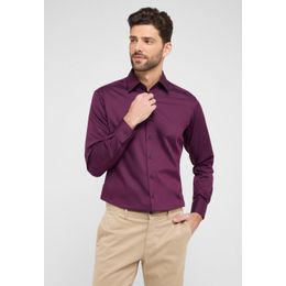 Langarmhemd Eterna "MODERN FIT", Herren, Gr. 39, Normalgrößen, lila (aubergine), Satin, 100% cotton, tailliert, Hemden