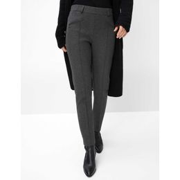 Boyfriend-Hose RAPHAELA BY Brax "Style DamenpulloverTH CHIC", Damen, Gr. 44K (22), Kurzgrößen, grau (dunkelgrau), 46% Polyamid, 25% Viskose, 25% Polyester, 4% Elasthan, Hosen