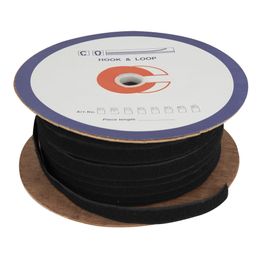 Showgear Klettverschluss - Schlaufenseite - Schwarz - 20 mm x 100 m - aufn&auml;hbar