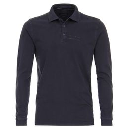 Langarm-Poloshirt Casamoda "Casamoda Polo-Shirt Langarm uni", Herren, Gr. L, blau (dunkelblau), 100% Baumwolle, Shirts