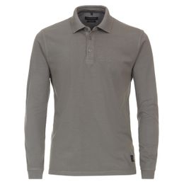 Langarm-Poloshirt Casamoda "Casamoda Polo-Shirt Langarm uni", Herren, Gr. L, grau, 100% Baumwolle, Shirts